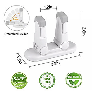 4 Pack, New and Improved Childproof Safety Door Lock, Prevents Toddlers from Opening Doors, BPA Free, 3M Adhesive, Easy to Install, No Drilling Needed.