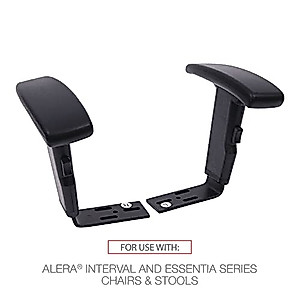 Alera ALEIN49AKA10B Height-Adjustable T-Arms for Essentia and Interval Series Chairs - Black (1 Pair)