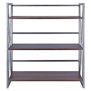 Winsome Wood Isa 3-Tier Shelf, Graphite and Walnut
