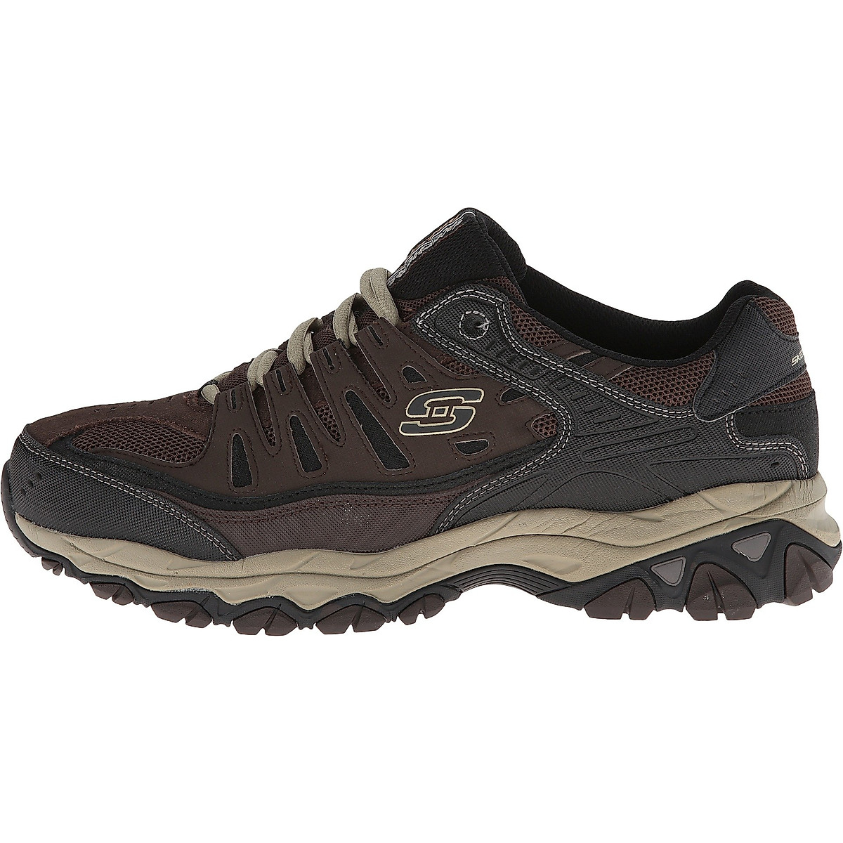 Skechers mens Afterburn M. Fit fashion sneakers, Brown/Taupe, 14 X-Wide US