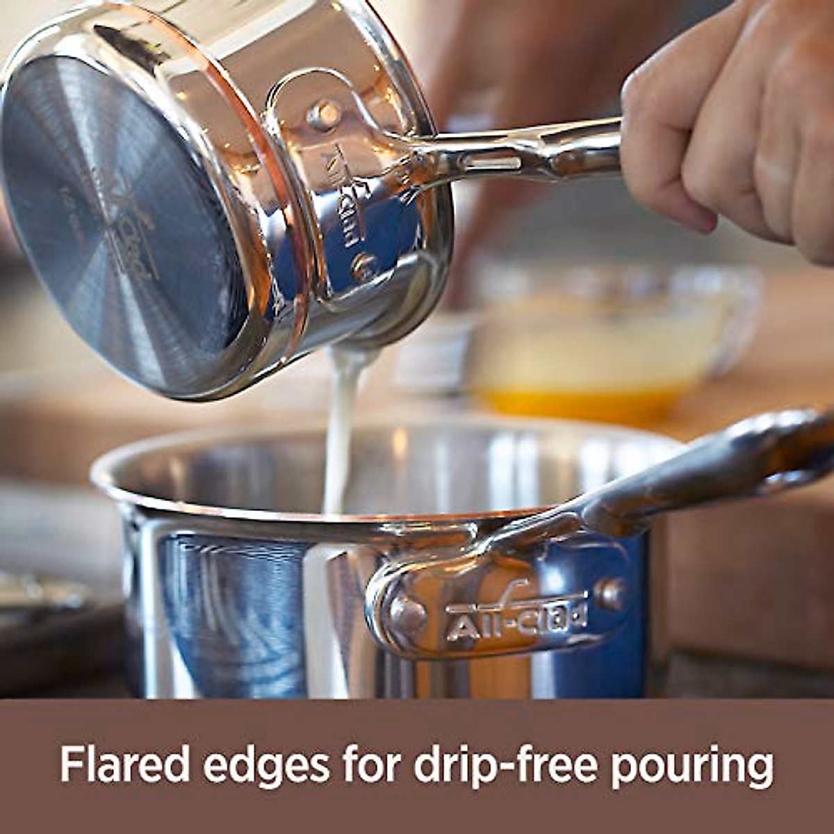 All-Clad Copper Core 5-Ply Stainless Steel Wok 14 Inch Induction Oven Broiler Safe 600F Pots and Pans, Cookware Silver