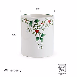 Pfaltzgraff Winterberry Kitchen Utensil Crock Holder, 6 Inch, Multicolored