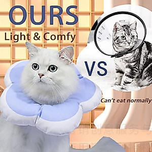 ZIVUYTAQ Cats Cone Collar,Cat Recovery Collar Waterproof Flower Adjustable Cone,Soft Elizabethan Collar for Kitten Small Dogs Stop Licking After Surgery(Y1002-03-XS)