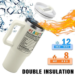 FROOBLEQUIRK Best Auntie 40oz Tumbler – Cool Aunt Club Cup, Funny Nutrition Facts Design, Birthday & Holiday Gift from Niece or Nephew