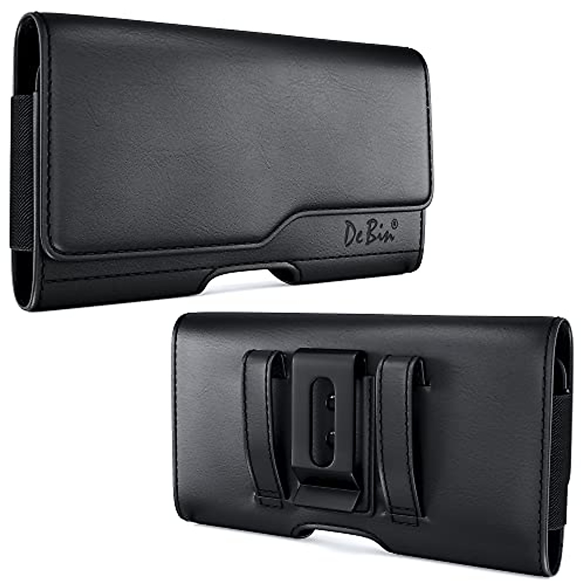 DeBin Case for Galaxy S23, S22, S21, S20, S10, S9, A10e, A01, S21 FE, Cell Phone Belt Holder Case with Clip Holster Pouch Cover ID Card Holder (Fits Samsung Phone with Otterbox Commuter Case on) Black