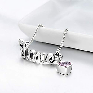 Love Statement Wedding Band Rings Sterling Silver Pink Crystal Cubic Zirconia Adjustable Tassel Link Chain Stackable Eternity Promise Ring for Women