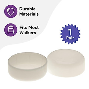 Walker Glide Caps, 2 Pairs - Walker Slides Glides for Easy and Quiet Gliding - Premium Walker Accessories for Seniors