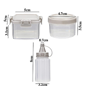 4pcs Mini Sauce Seasoning Box with Lid,Portable PP Kitchen Jam Squeeze Bottle Jar Easy Clean Spices Storage Container(Squeeze Bottle)