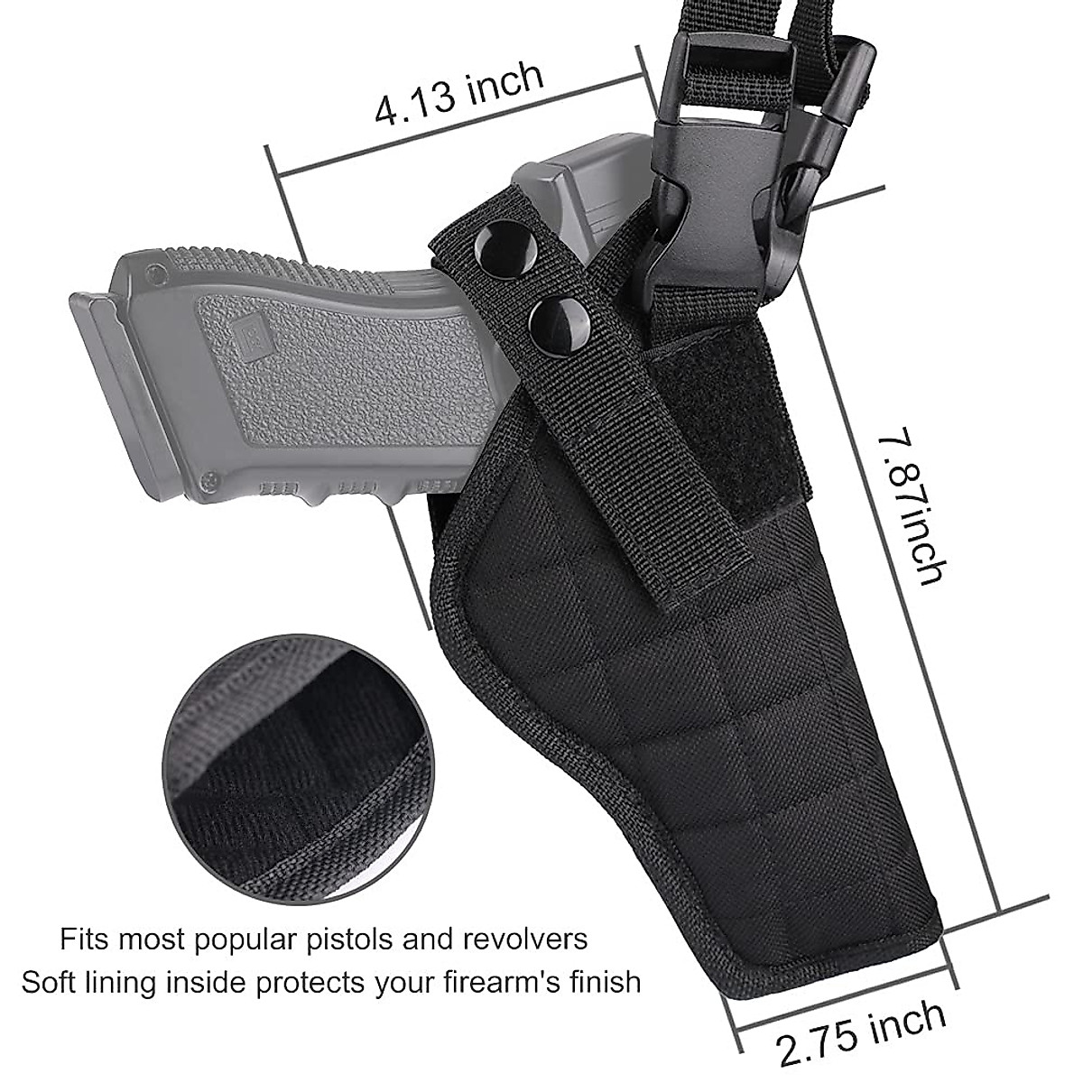 Shoulder Holster Xaegistac Airsoft Holsters General Vertical Gun Holster Adjustable for Most Kinds of Pistols (Black)