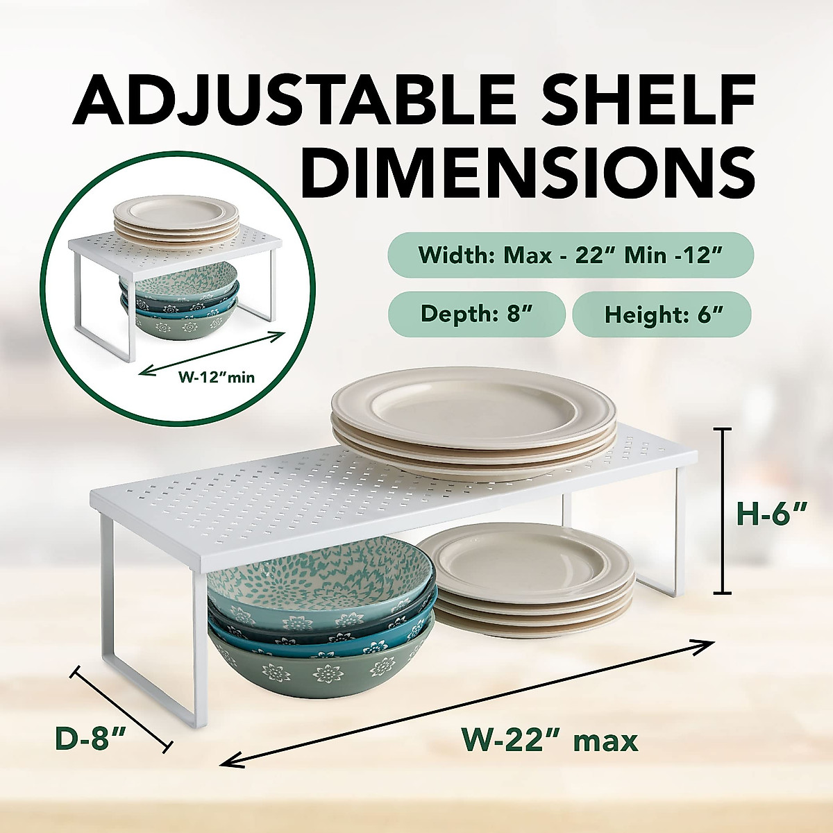 Nifty Expandable Shelf Rack Adjustable- White