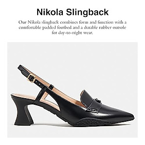 Coach Women's Nikola Leather Hybrid Slingback Pump, Black, 7