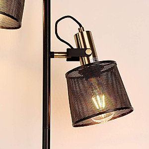 Newrays 2-Way Industrial Retro Iron Metal Mesh Floor Lamps with Adjustable Switch Plug-in for Living Room Bedroom Office