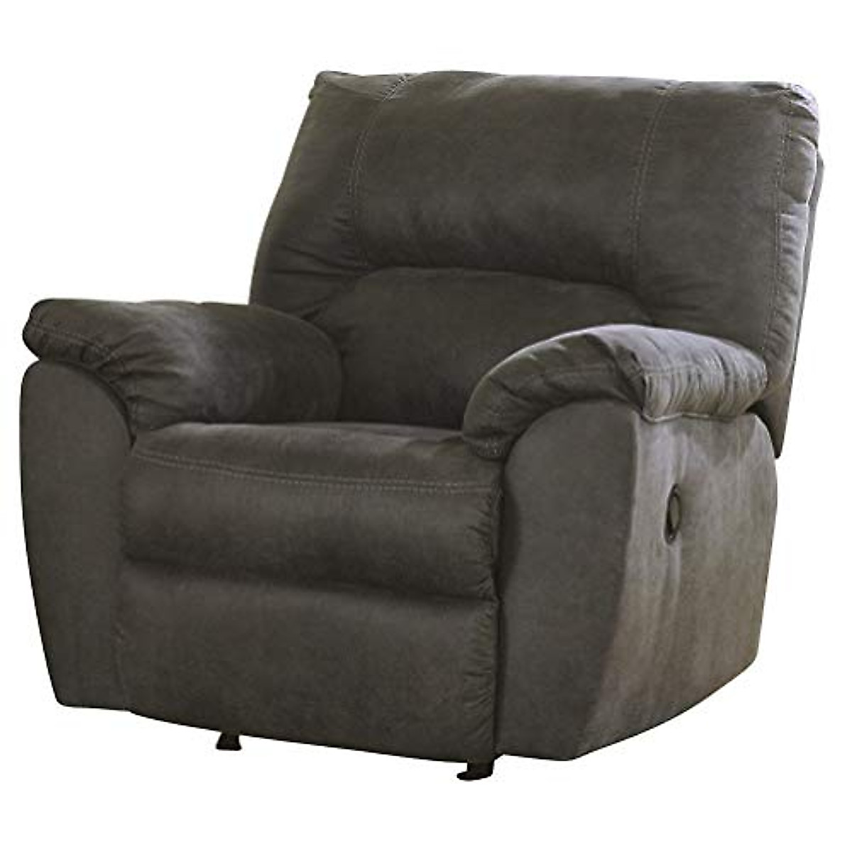 Signature Design by Ashley Tambo Faux Leather Manual Rocker Recliner, Gray