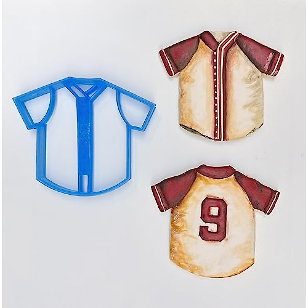 BAT COOKIE CUTTER WITH GLOVE BALL AND JERSEY American Sport Baseball Glove Mitt Game Bat And Jersey Uniform T-Shirt Cookie Cutters Made In The USA (4 Pack)