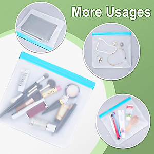 12 Pack -11"x10'' Reusable Gallon Bags BPA Free Freezer Bags, Leakproof Safe Food Storage Bags for Veggies,Marinate Meats,Snacks,Sandwiches from Kitchen to Travel and Home Organization