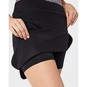 32 Degrees Cool Women's Stretch Woven Skort | Slip-On | Elastic Waistband | Office | Tennis | Golf, Black, XX-Large