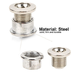 8PCS Bike Crankset Chainwheel Screws Fit,plplaaoo Steel Silver Crankset Screw Nut, 0.5 x 0.4 in Crankset Screw Bolts, Durable Crank Fixing Bolt for Mountain Bike Road Bicycles, bike nuts bike cra