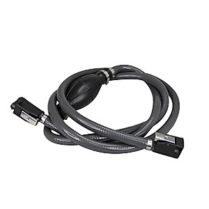 Pactrade Marine Grey Durable Fuel Line Assembly Hose Barbs Rubber Primer Bulb Lengthy 7 ft feet Resistant Material Cover Fuel Flow (3/8" Hose, Mercury Connectors)