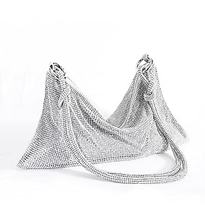 Chanrekenti Rhinestone Purse Rhinestone Evening Bag Rhinestone Sparkly Purse Crystal Top Handle Bag for Women Gift