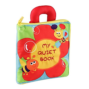 KAKIBLIN Quiet Book for Toddler Portable Baby Soft Activity Book Non-Toxic Early Learning Basic Life Skill Toy, Flower