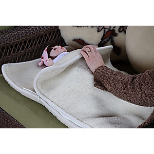 Go Planet First Merino Wool Natural Organic Baby Sleep Sack, Swaddle Blanket. Use with Stroller Bunting Bag footmuff, playpen to Keep Infant and Toddlers Warm , Off White , L 28 in x W 21 in