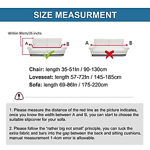 uxcell Stretch Sofa Slipcover Elastic Sofa Cover Chair Furniture Slipcovers Washable Floral Couch Cover, Medium