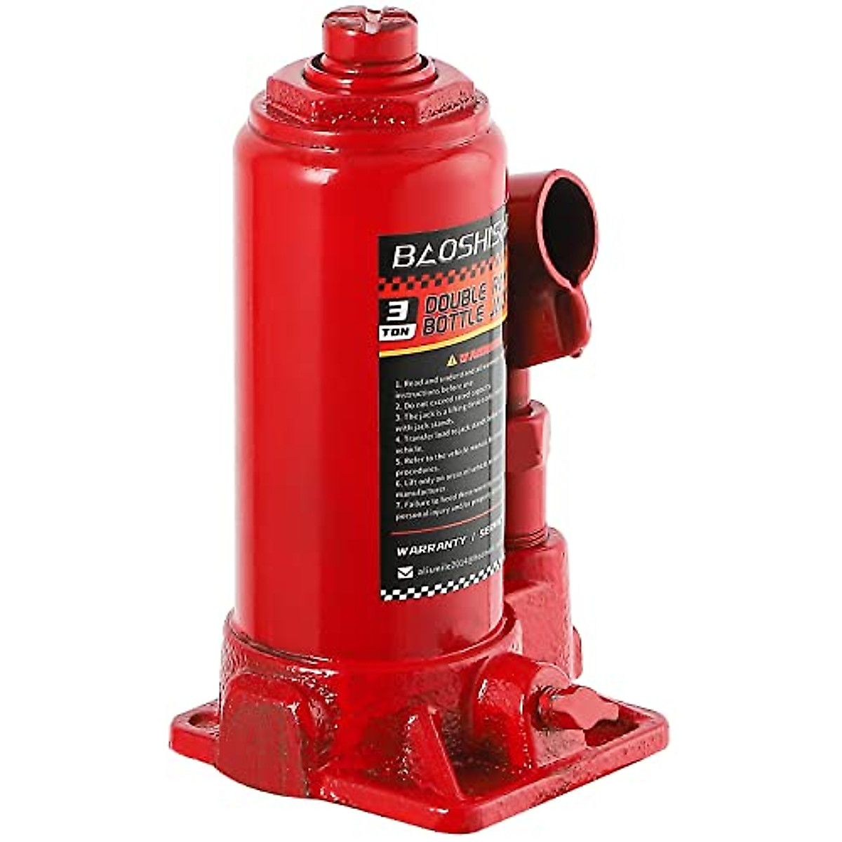 BAOSHISHAN 3 Ton Double Ram Bottle Jack 6-1/2" to 16-1/2" Lifting Range Portable Hydraulic Jack with Carrying Case