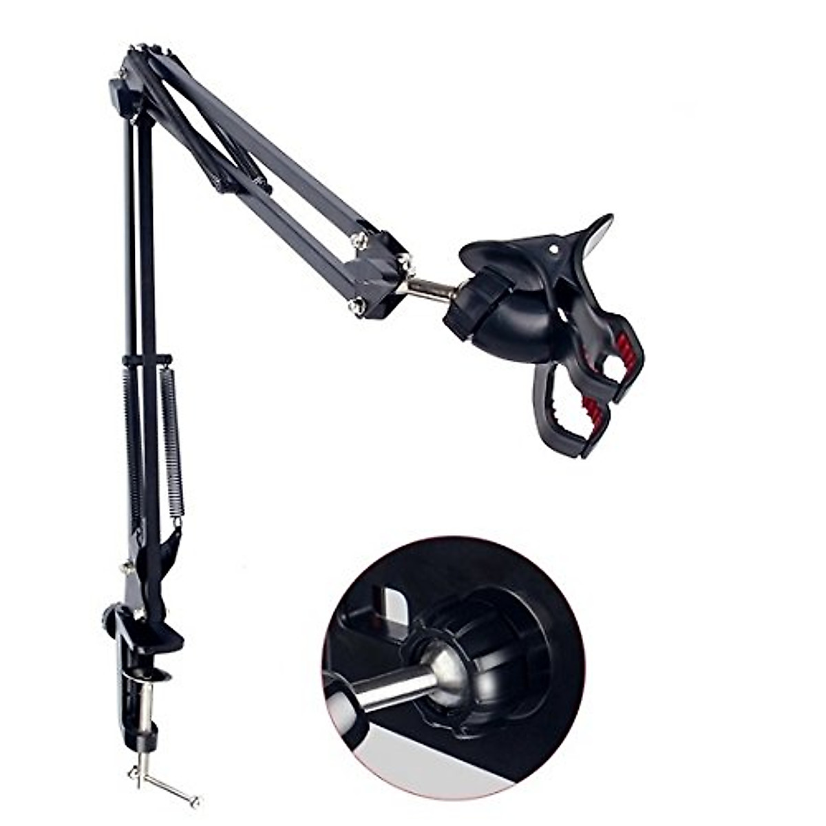 Acetaken 33'' Articulating Arm Phone Mount Stand for Baking Crafting Demo Videos / Live Streaming (Compatible with 4-6.5'' Screen Smartphone)