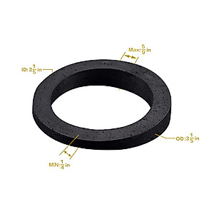 Bathtub Sponge Gasket Replacement for Overflow Plate, Rubber, Black