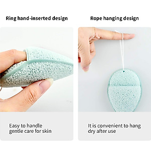 DAGEDA 2 PCS Konjac Facial Sponge, Deep Pore Cleansing and Exfoliating Blackheads, Daily Facial Cleansing, Makeup Remover, Glove Bath Sponge, Suitable for All Skin Types, Reusable