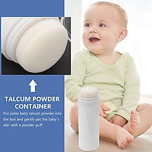 Empty Loose Dispenser Bottle: 2pcs Portable Baby Talcum Puff Storage Bottle Mini Cosmetic Glitter Jar Holder for Home Outdoor Trip