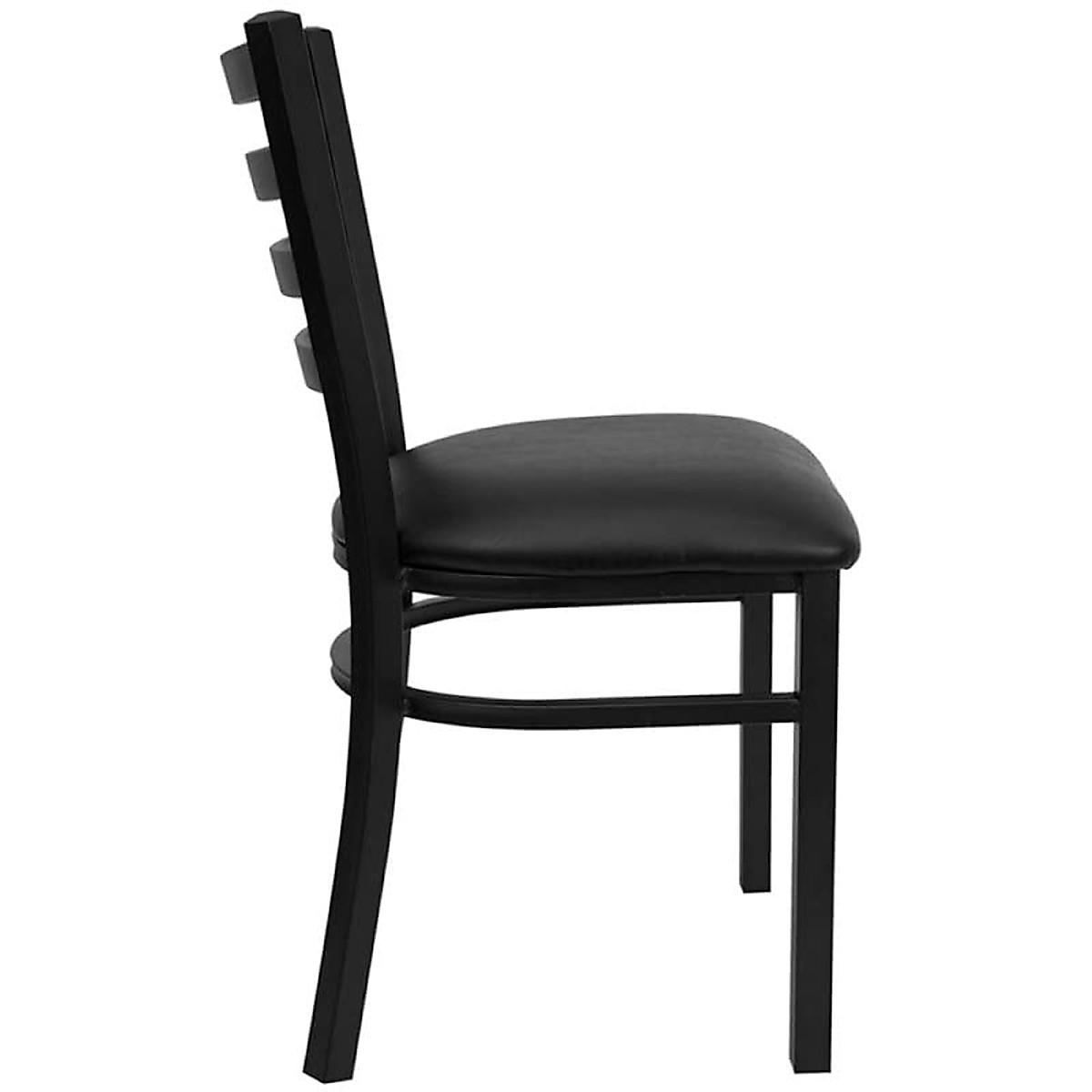 Pemberly Row 19.5" Industrial Metal Ladder Back Dining Chair in Black