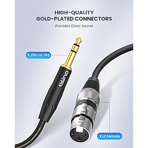 tisino XLR Female to 1/4 Inch (6.35mm) TRS Jack Lead Balanced Signal Interconnect Cable XLR to Quarter inch Patch Cable - 6.6 Feet