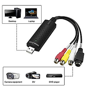 Little World The VHS to Digital Converter - USB 2.0 Audio/Video Converter, Video Capture Card VHS Box VHS VCR TV to Digital Converter Windows 2000/Win Xp/Win Vista/Win 7/Win 8/ Win 10/ Win 11/ Mac