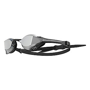 TYR Tracer x Elite Mirrored Race Goggle- Silver Black Silver, NA