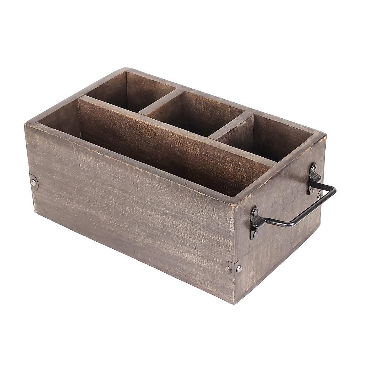 ARTISENIA Mother's Day Gifts Wooden Kitchen Utensil Holder With 4 Compartments Wood Utensil Organizer for Cutlery, Napkins, Cups Caddy Organizer