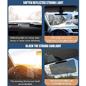 YAKEFLY HD Sun Visor for Car,Universal Car Visor Extender Sun Blocker,Car Sun Visor Sun Shade Protection from Sun Glare,Snow Blindness,UV Rays,Anti-Glare Polarized Sun Visor Extender