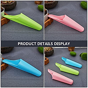 Amosfun 3pcs Gardening Shovel Cup Plastic Bucket Shovel Bonsai Soil Scoops for Home Succulent Planting Measuring Spoon Tool (Blue Pink Green)