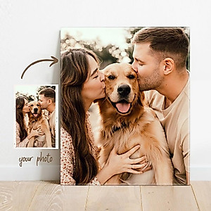 Hoomall Personalized Custom Canvas Prints, Custom Canvas Print with Your Photo, Crude Wood Photo Frame, Perfect for Home Decor, Gifts & Keepsakes, Variety of Sizes
