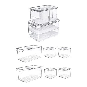 SANNO Vegetable Fruit Containers Fridge Food Storage Produce Saver Container Produce Saver Containers for Refrigerator, Containers Produce Saver