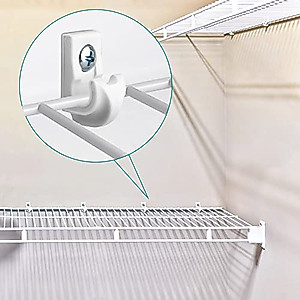 Wire Shelf Loop Clips 24 PCS Plastic Down Wall Clips for Wire Shelving Plastic Wall Closet Shelves Clips Screws and Expansion Tubes Included White