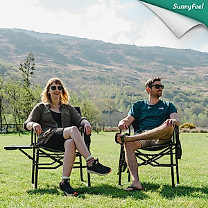SUNNYFEEL Camping Directors Chair, Heavy Duty,Oversized Portable Folding Chair with Side Table, Pocket for Beach, Fishing,Trip,Picnic,Lawn,Concert Outdoor Foldable Camp Chairs