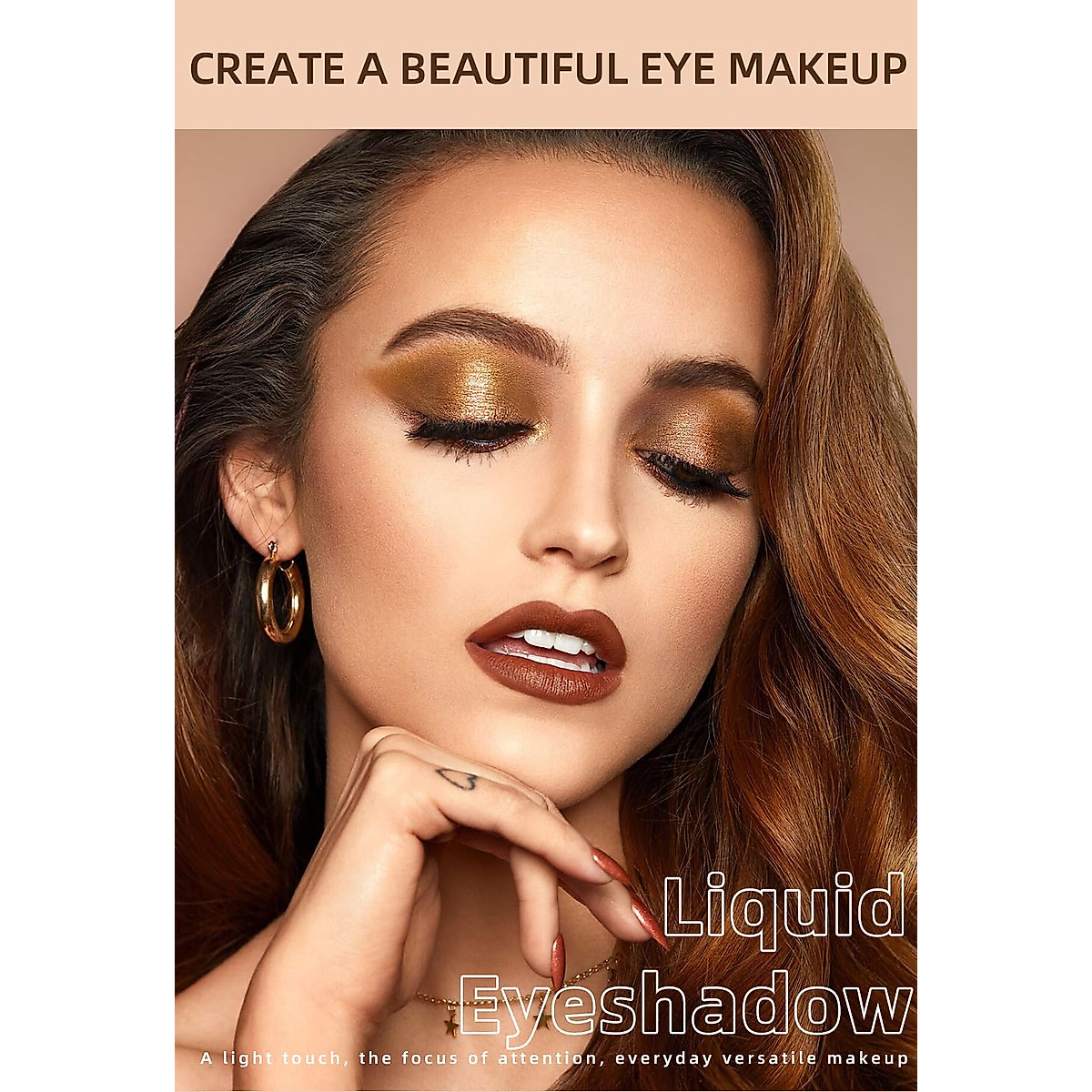 Easilydays Double Head Liquid Glitter Matte eyeshadow for Brown Eyes, Sunset Pearl and Matte Shimmer Shadow, Taupe & Brown, Highly Pigmented Long Lasting Waterproof, Lightweight Travel Size Eye Makeup Gift (#03)