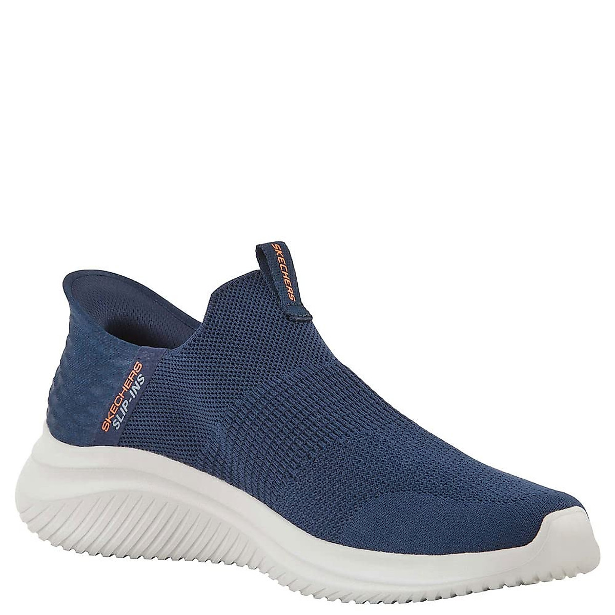 Skechers Men's Ultra Flex 3.0 Smooth Step Hands Free Slip-ins Sneaker, Navy Knit Trim, 8