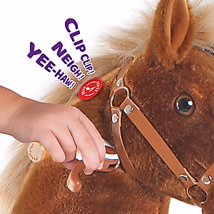 PonyCycle Ride on Horse Toy Plush Walking Animal Classic Model U Brown Horse Size 3 for Age 3-5 Ux324