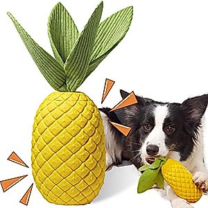 Sugelary Squeaky Dog Toys for Aggressive Chewer Large Medium Breed Dog, Indestructible Tough Durable Dog Chew Toys with Natural Rubber
