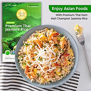 2 Pounds (LBS) Premium Thai Hom Mali Jasmine Rice | Endorsed By Pro Chefs | Four Elephants Brand | DIY Friendly Cooking Instructions Packaging