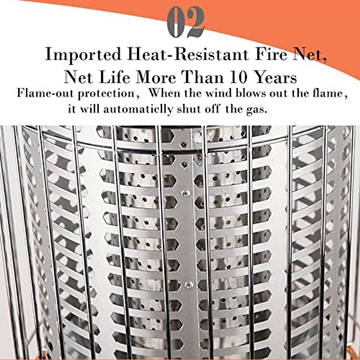 Portable Gas Heater for Outdoor Camping, Table Top Propane Heater with Hypoxia Protection, 8kw Patio Heater for Garden/Balcony,Natural Gas