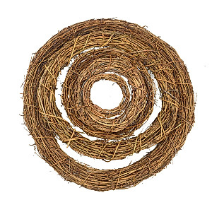 5Pcs Natural Dried 8In Round Rattan Handmade Garland Wreath Xmas Wedding Home Garden Decor