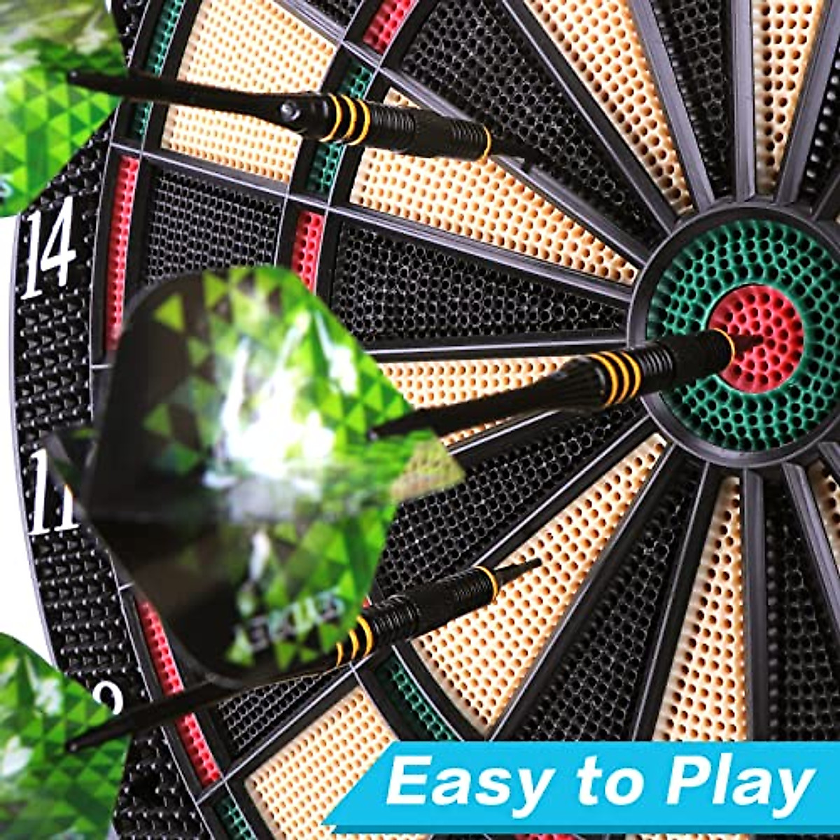 Electronic Dart Board, Soft Tip Dartboard Set with 6 Darts 50 Soft Tips, LCD Display, Power Adapter, Throw Line